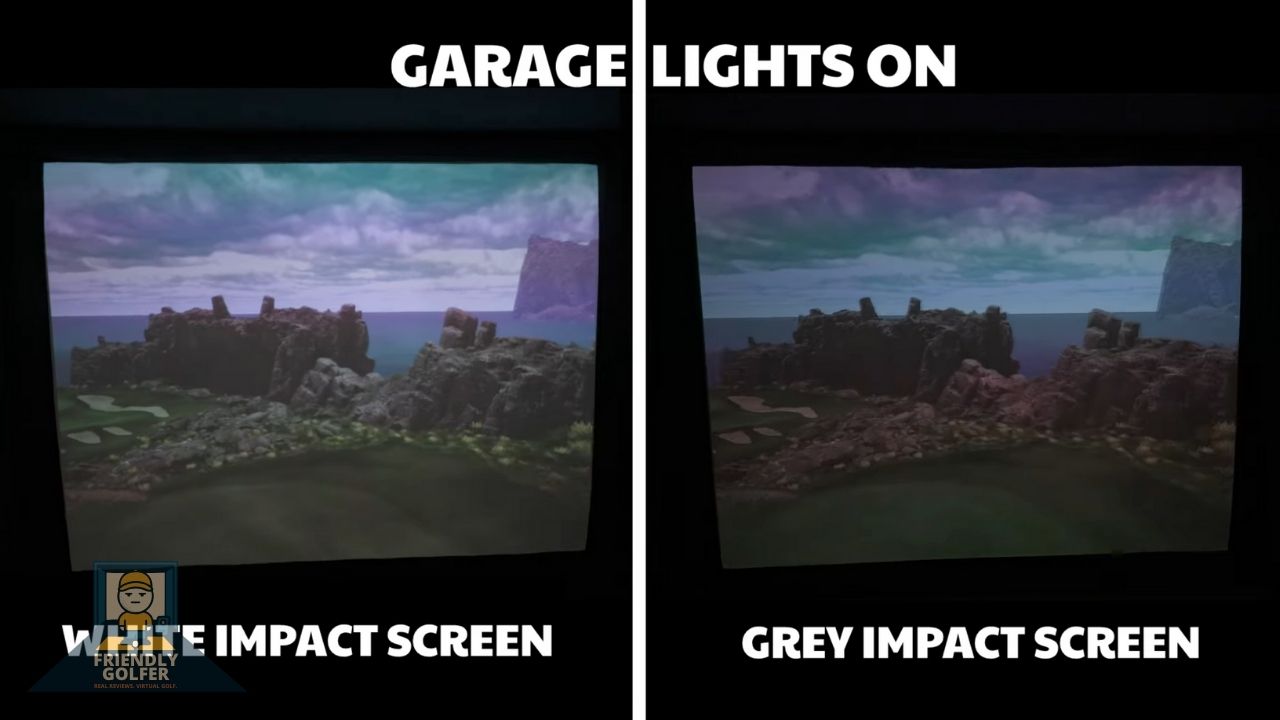 Gray vs White Impact Screens for Golf Simulators